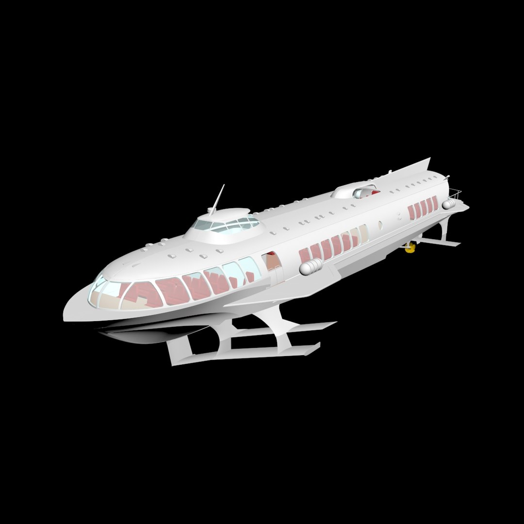 3D Meteor Large-sized Passenger Hydrofoil Model - TurboSquid 1219297