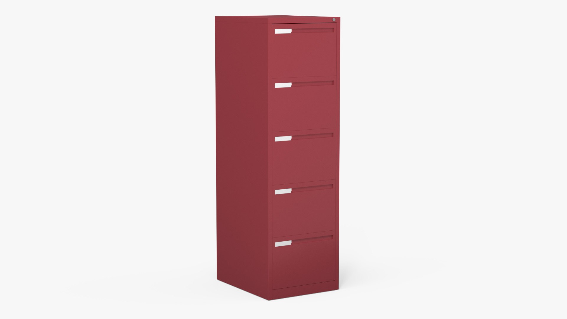 Filing Cabinet 5 Drawer Red 3D - TurboSquid 2223776