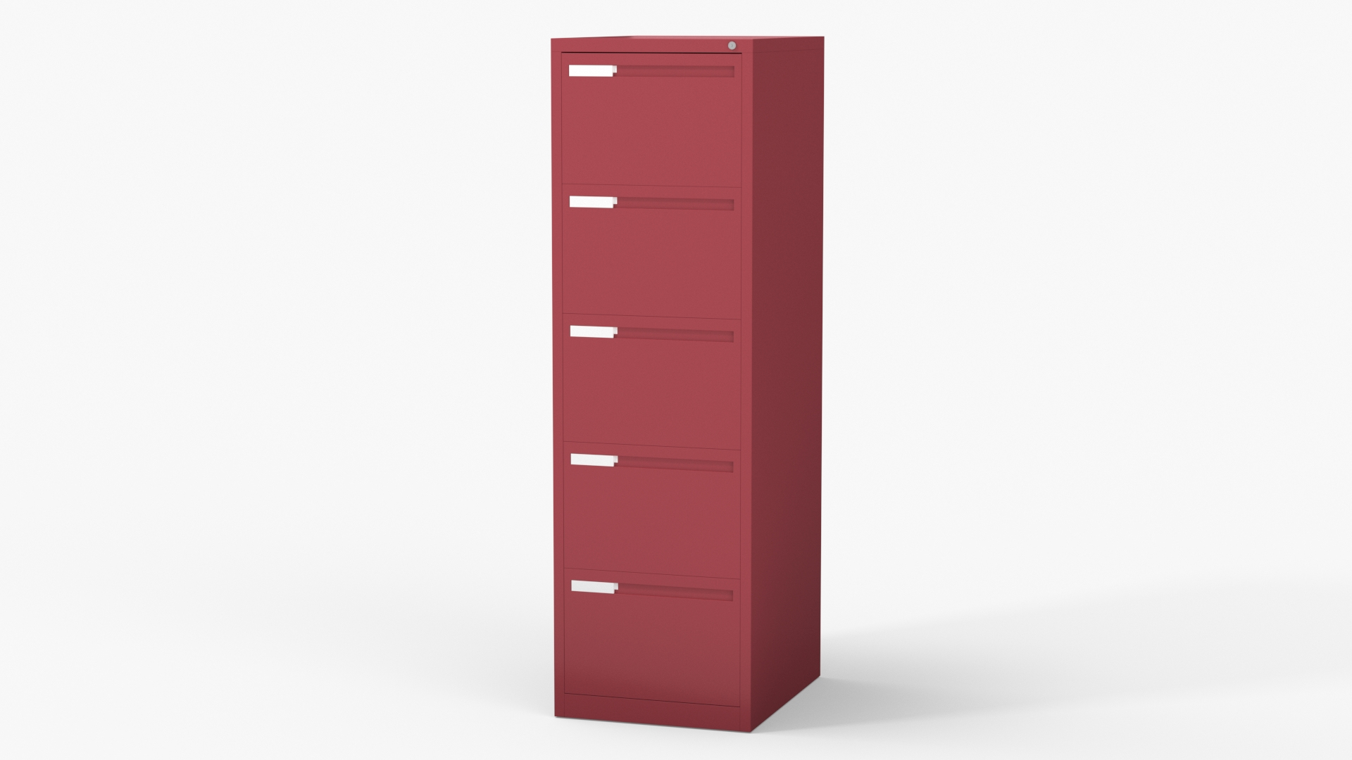 Filing Cabinet 5 Drawer Red 3D - TurboSquid 2223776