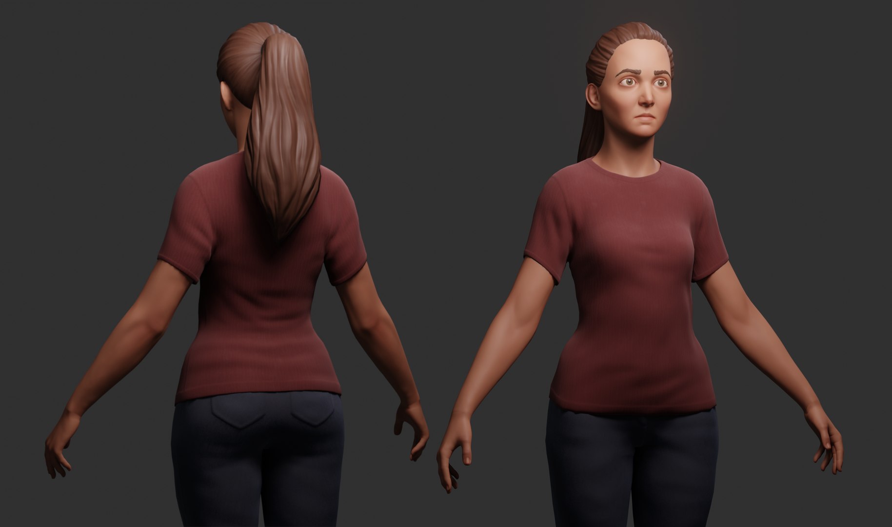 Female Stylized Rigged 3D Model - TurboSquid 2055276