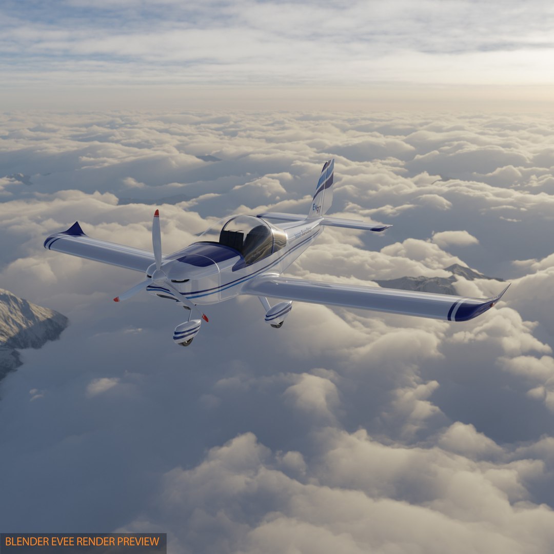 Evector EV 97 Ultralight Aircraft Low Polygon 3d Model Low-poly 3D ...