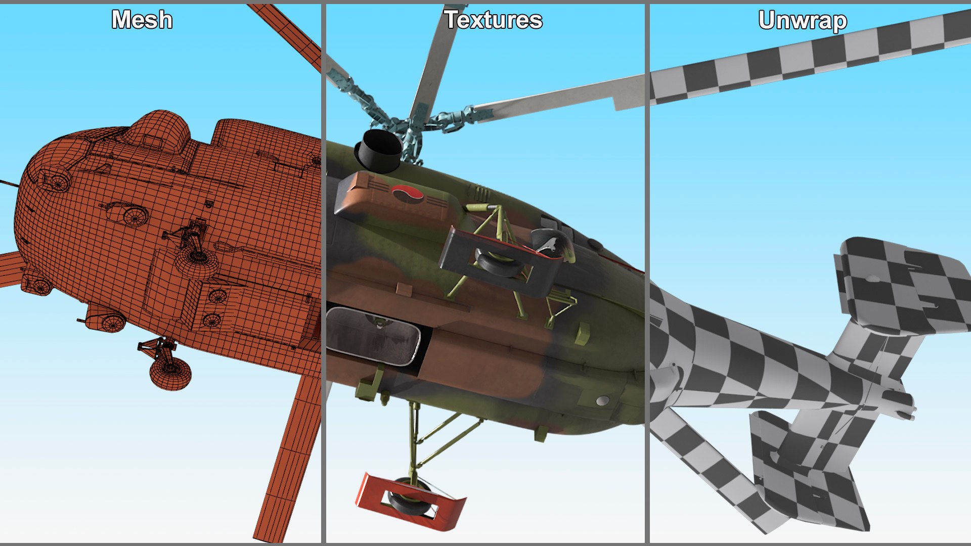 3D Kamov HH32A South Korea Air Force Helicopter Simplified Interior ...