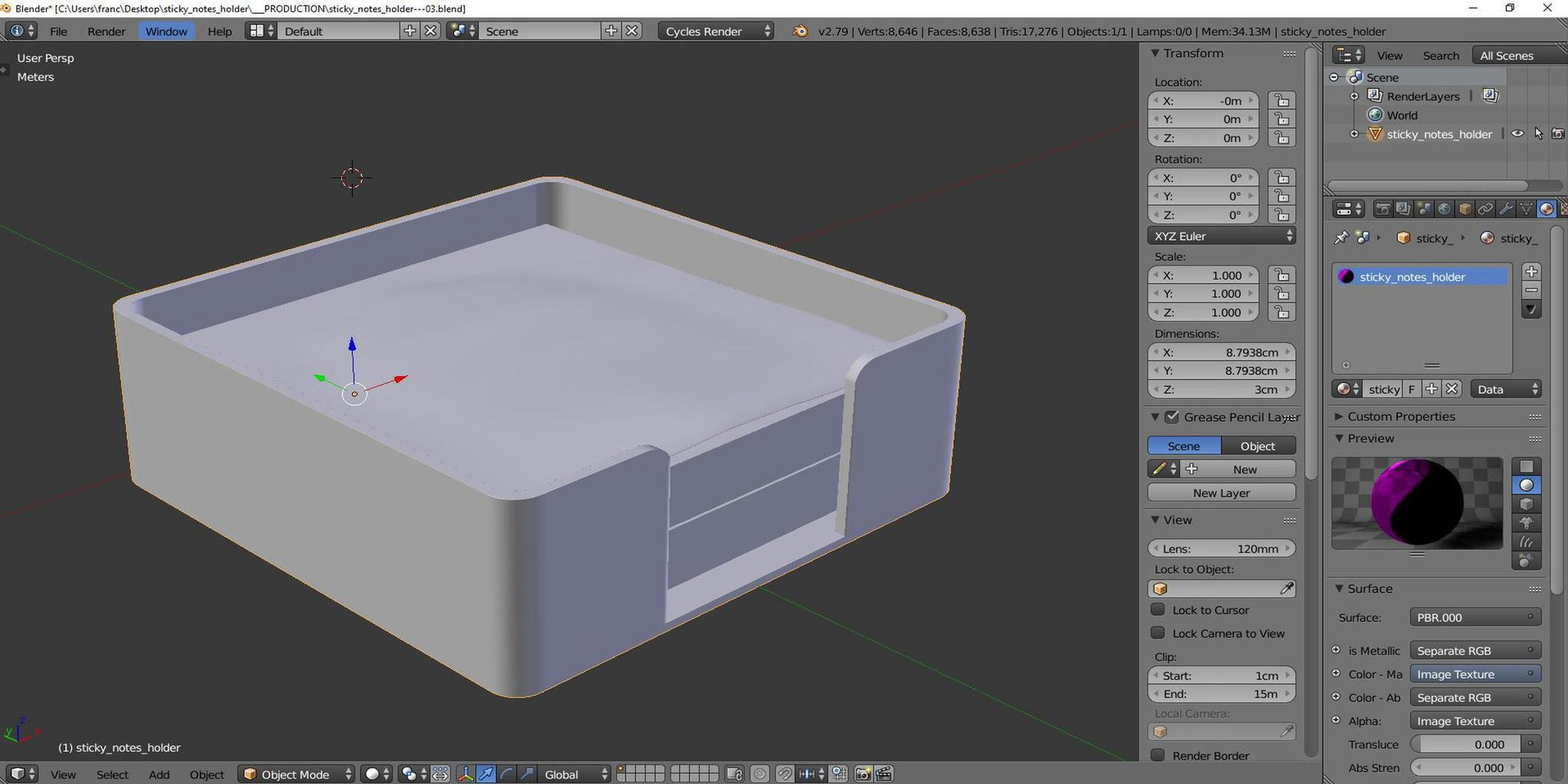 3D sticky notes holder model - TurboSquid 1511277