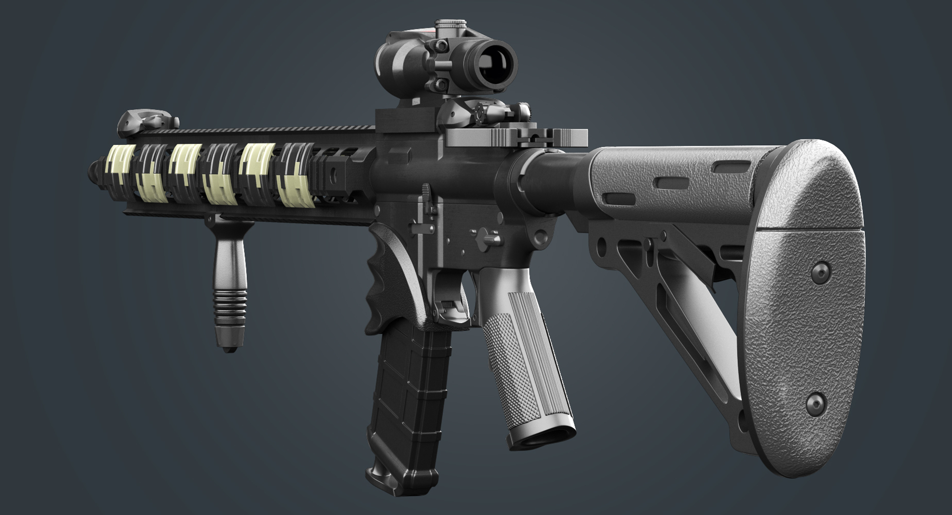 assault rifle ar-15 3d model