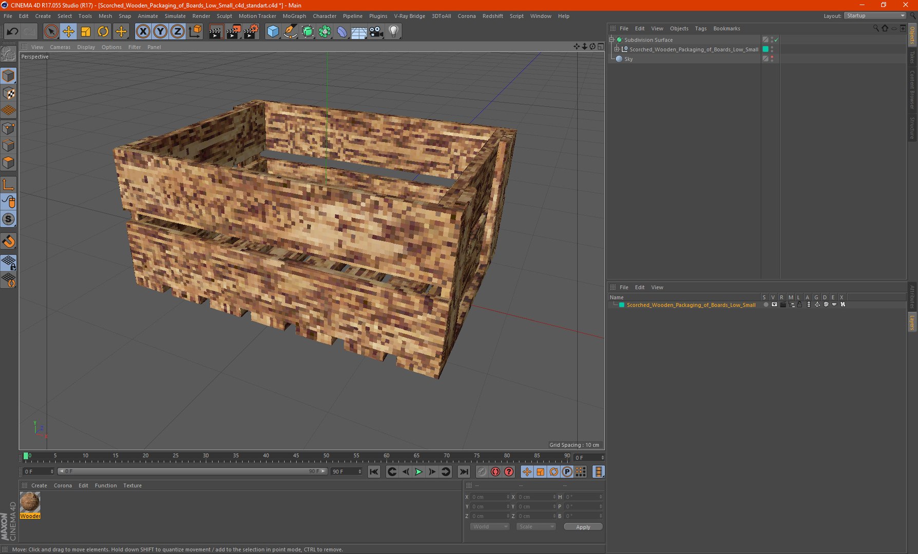 Scorched Wooden Packaging of Boards Low Small 3D model - TurboSquid 1988231