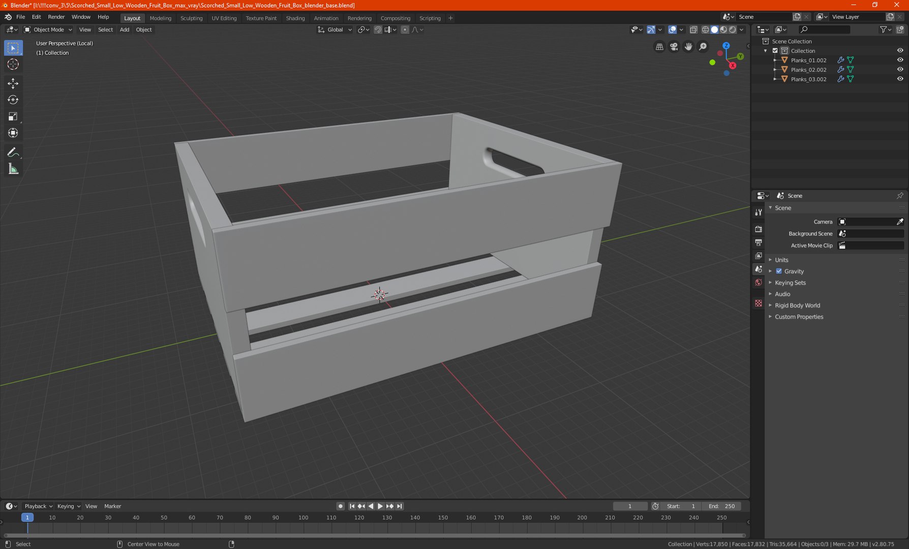 Scorched Wooden Packaging of Boards Low Small 3D model - TurboSquid 1988231