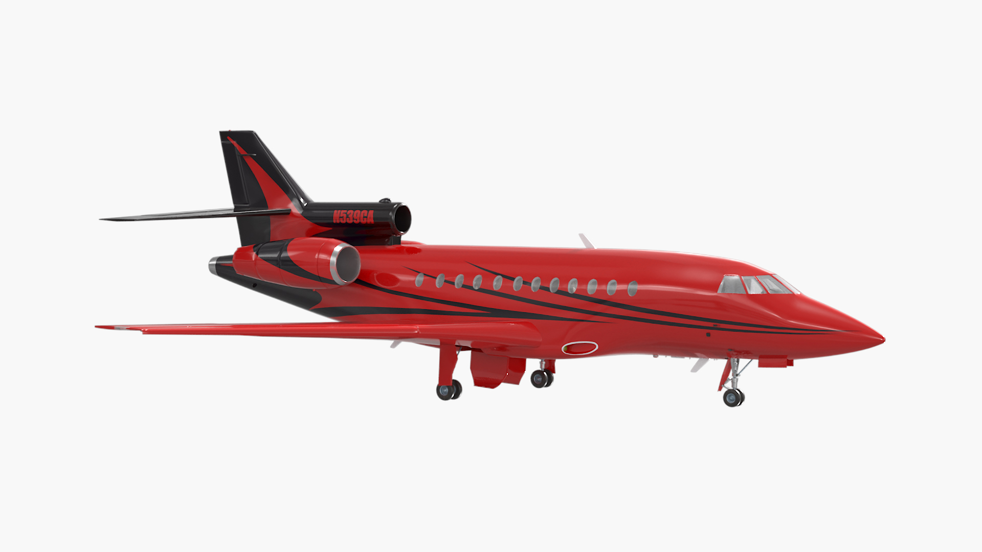Dassault Falcon 900 Red Rigged 3D Model - TurboSquid 2384423