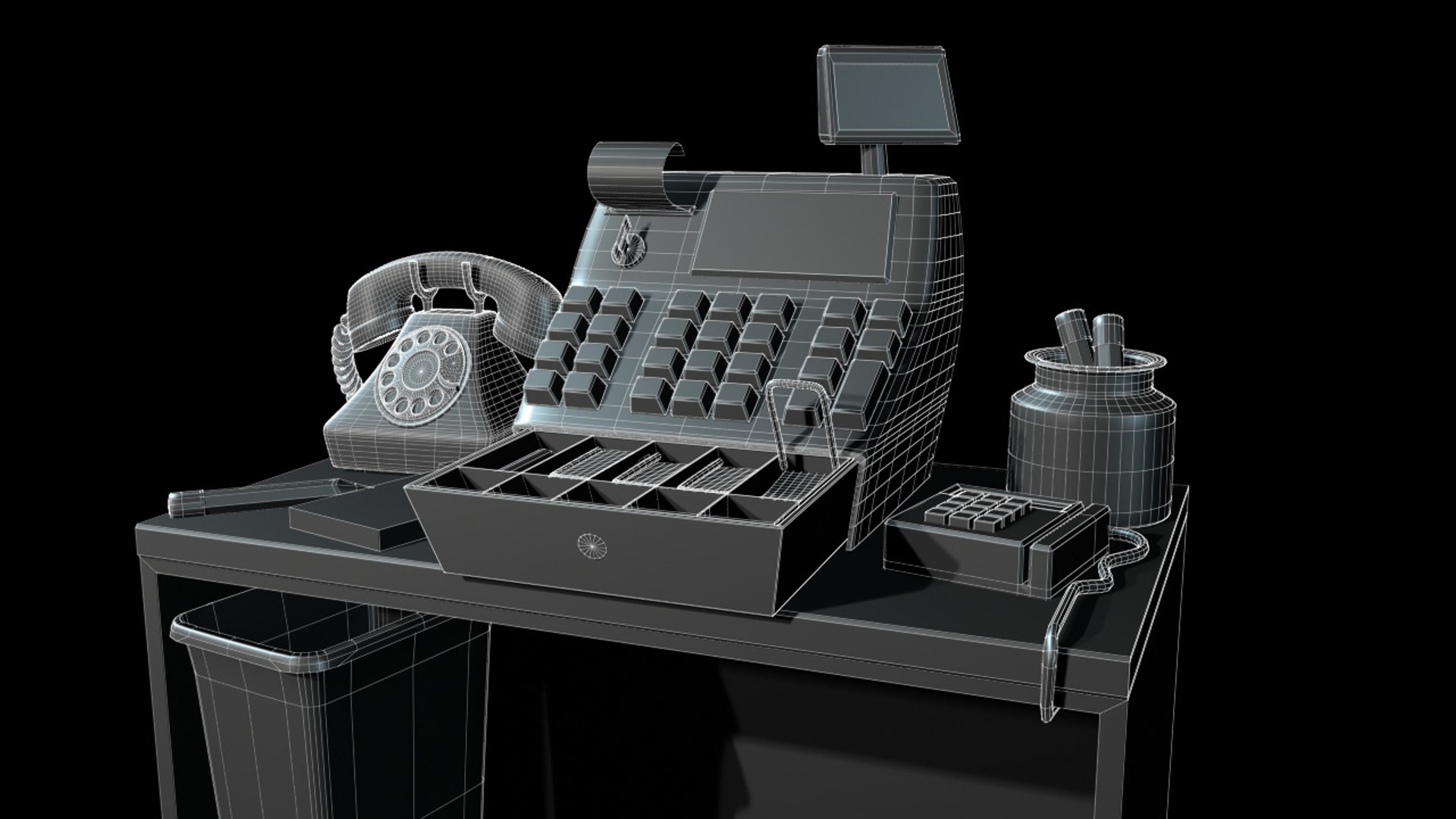 3d Model Of Cartoon Cash Register