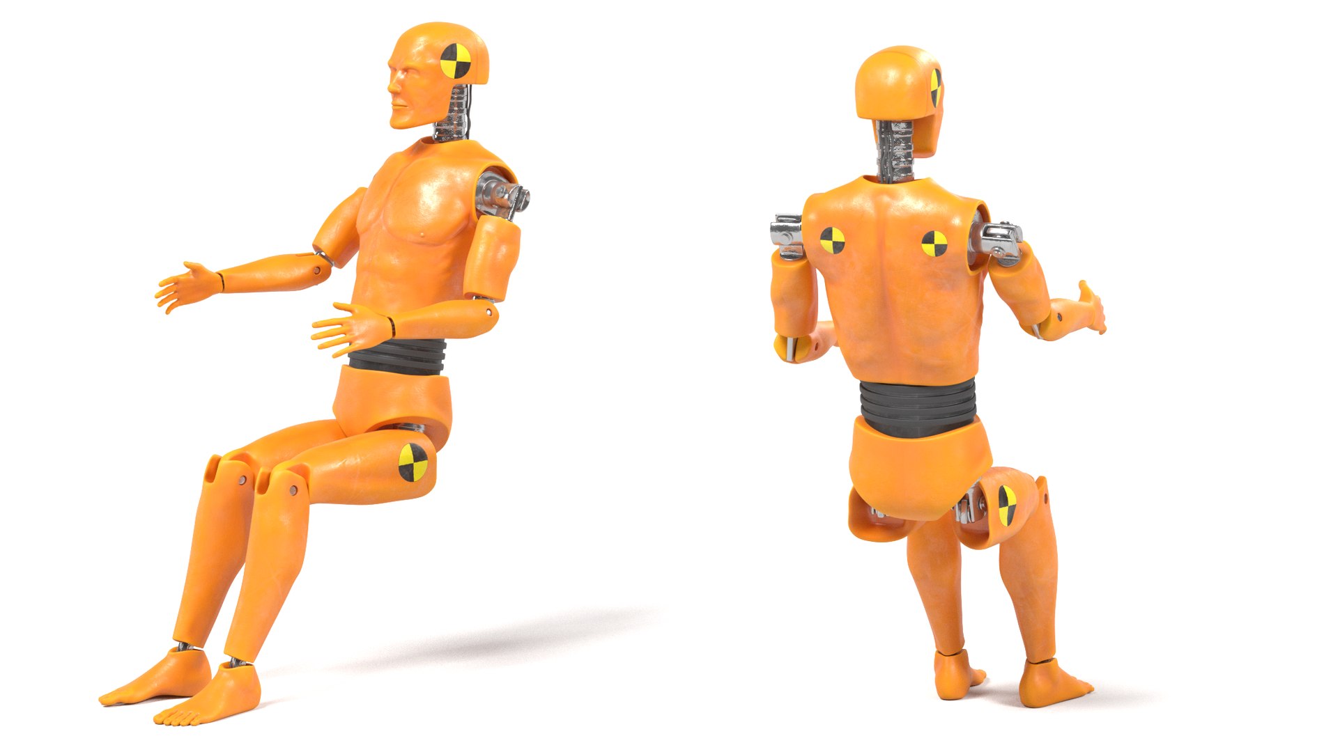 3d Model Crash Test Dummy Sitting