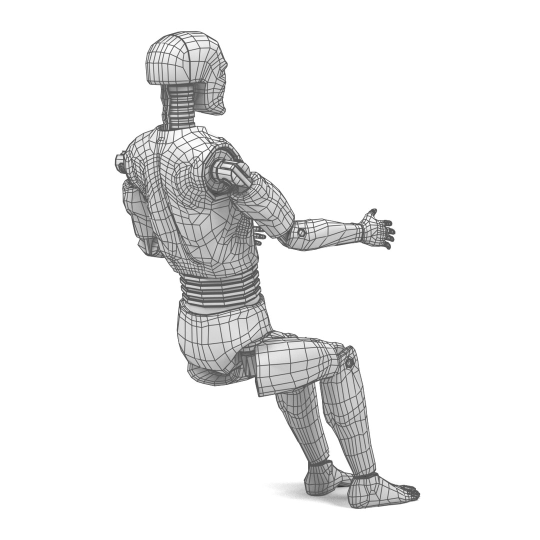 3d Model Crash Test Dummy Sitting