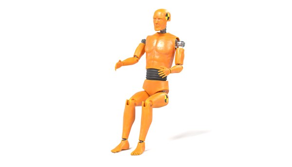 3d model crash test dummy sitting