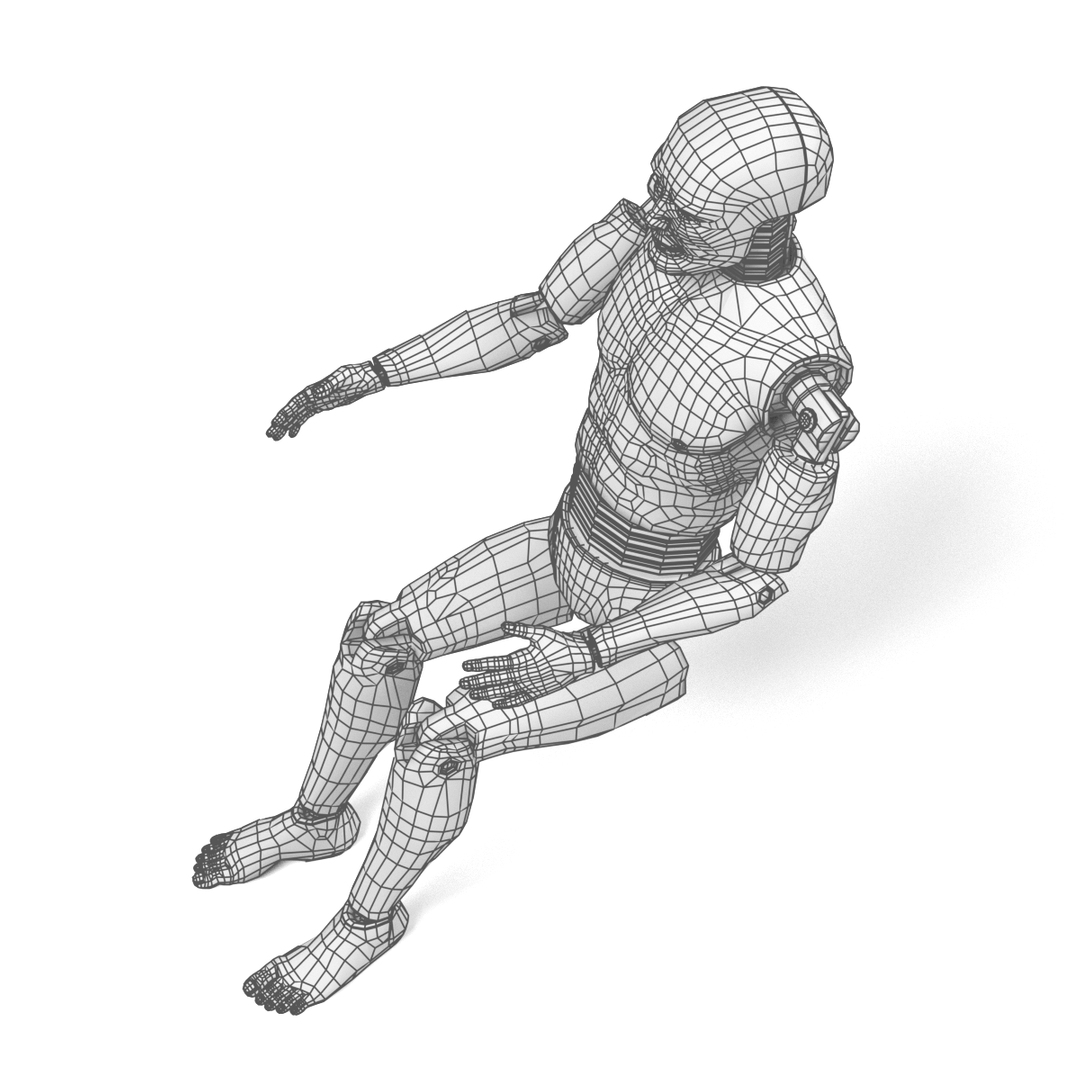 3d model crash test dummy sitting