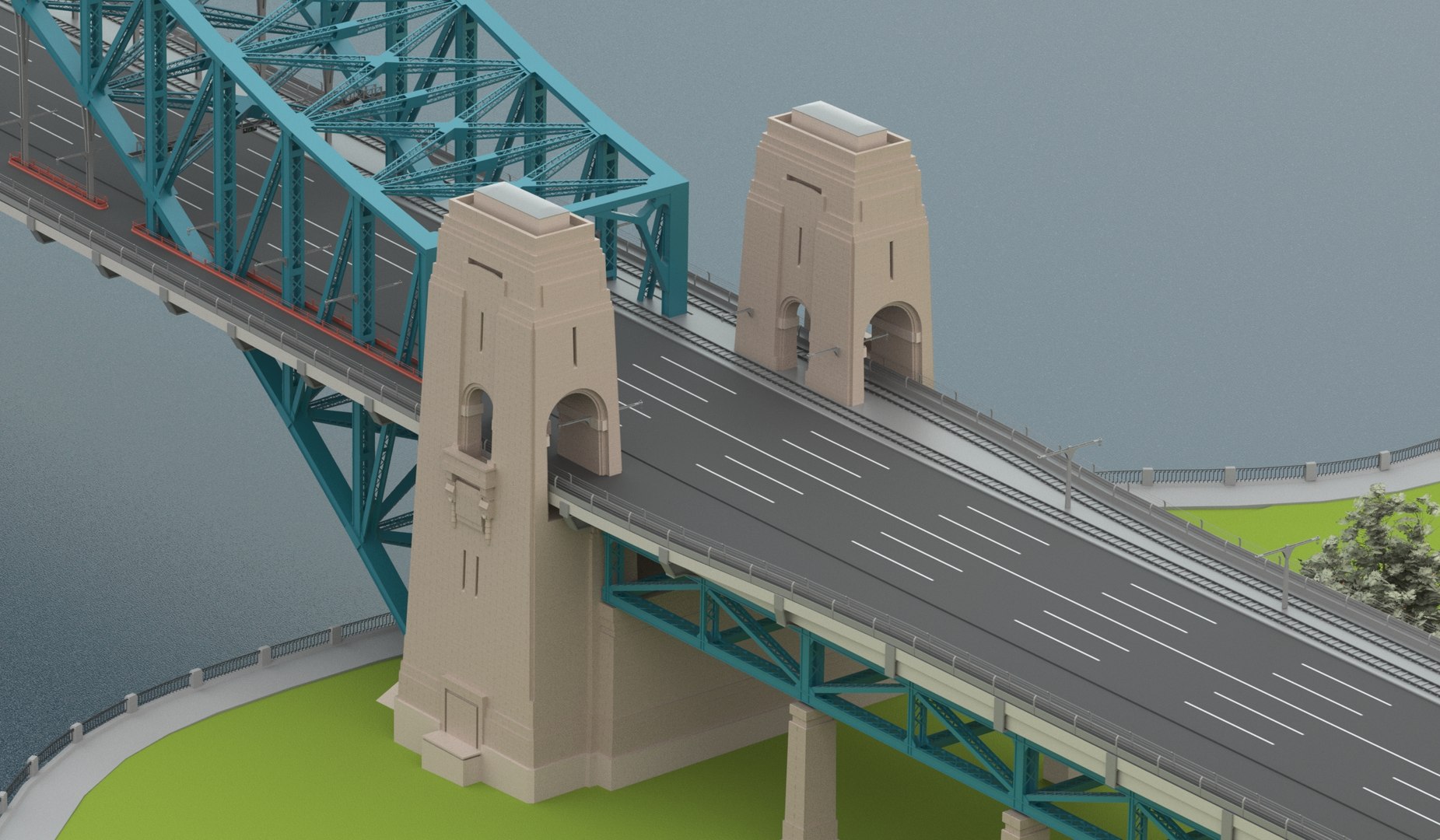 Steel Arch Harbor Bridge 1930s 3D - TurboSquid 2228521