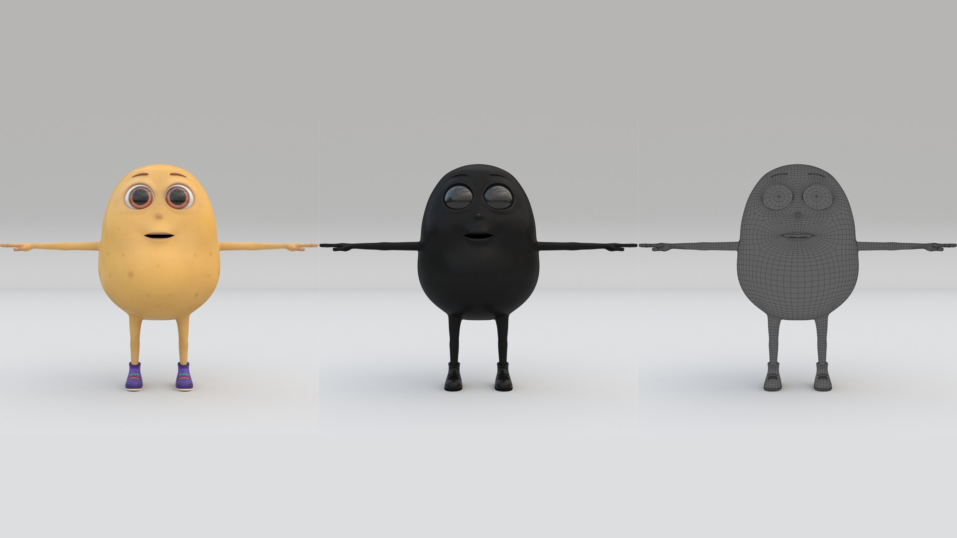 3D Potato Cartoon ANIMATED model - TurboSquid 1963228