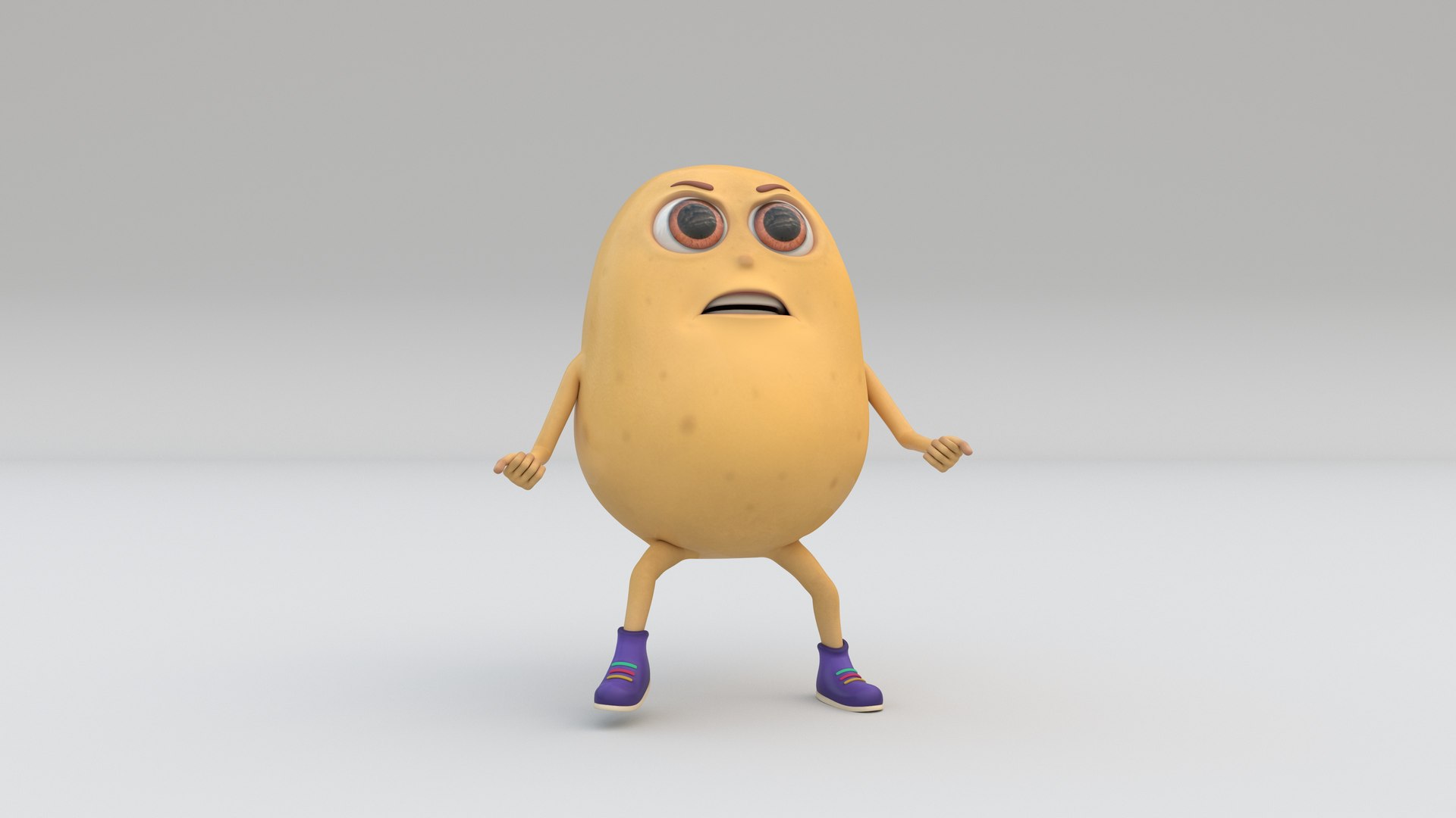 3D Potato Cartoon ANIMATED model - TurboSquid 1963228