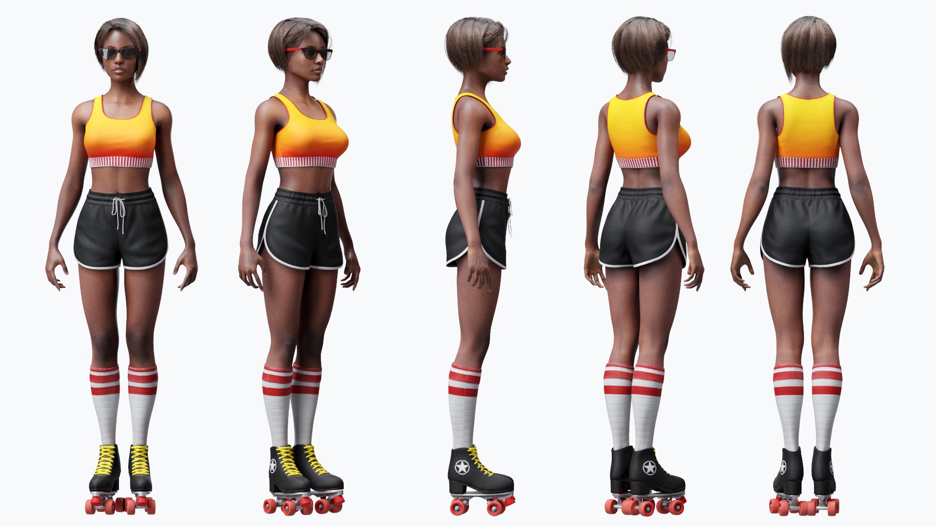 3D Roller African Female Model - TurboSquid 1911556