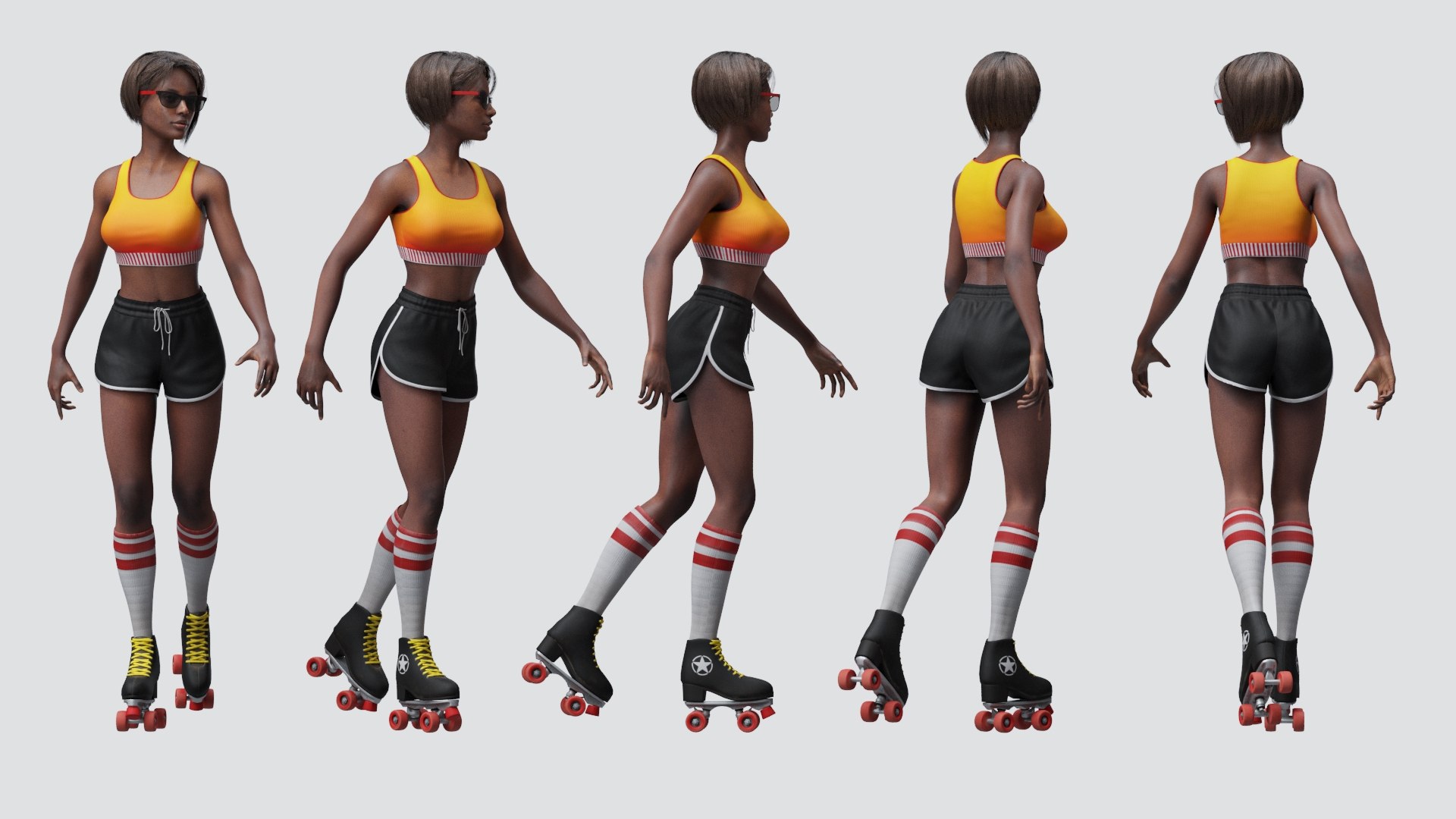 3D Roller African Female Model - TurboSquid 1911556