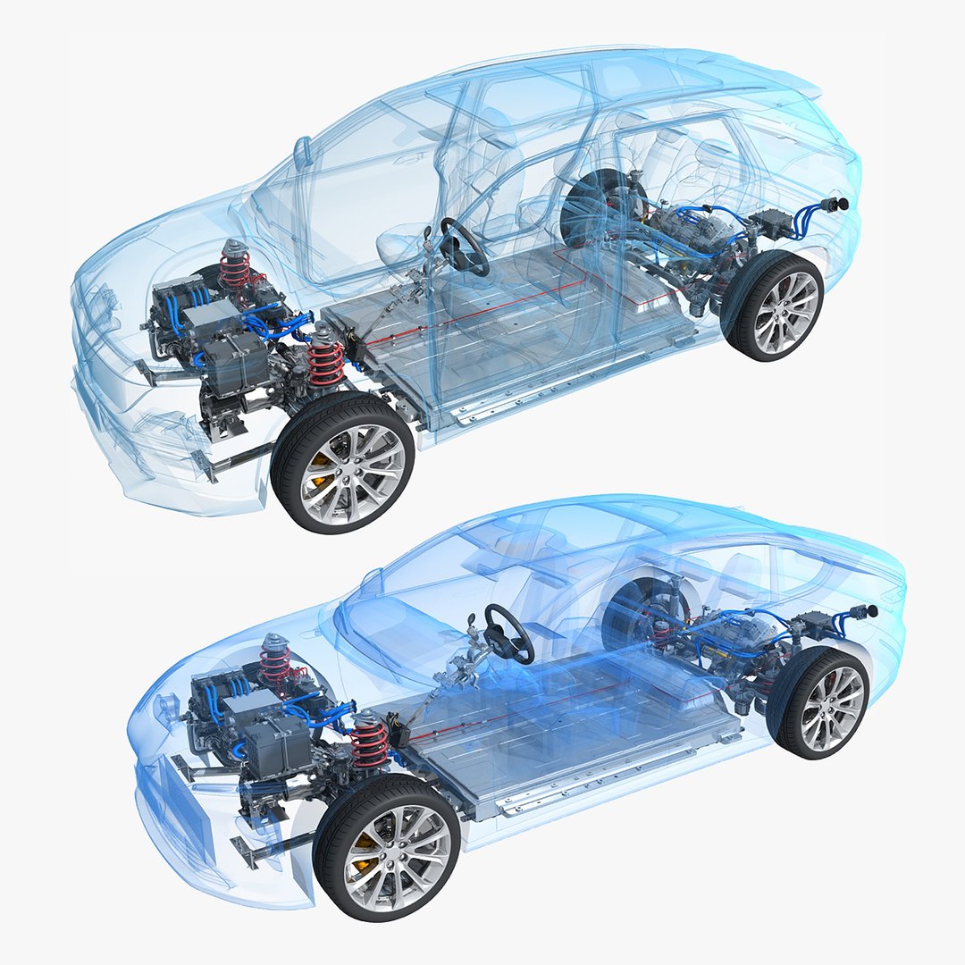 3D Electric Car SUV chassis X-ray - TurboSquid 2038612
