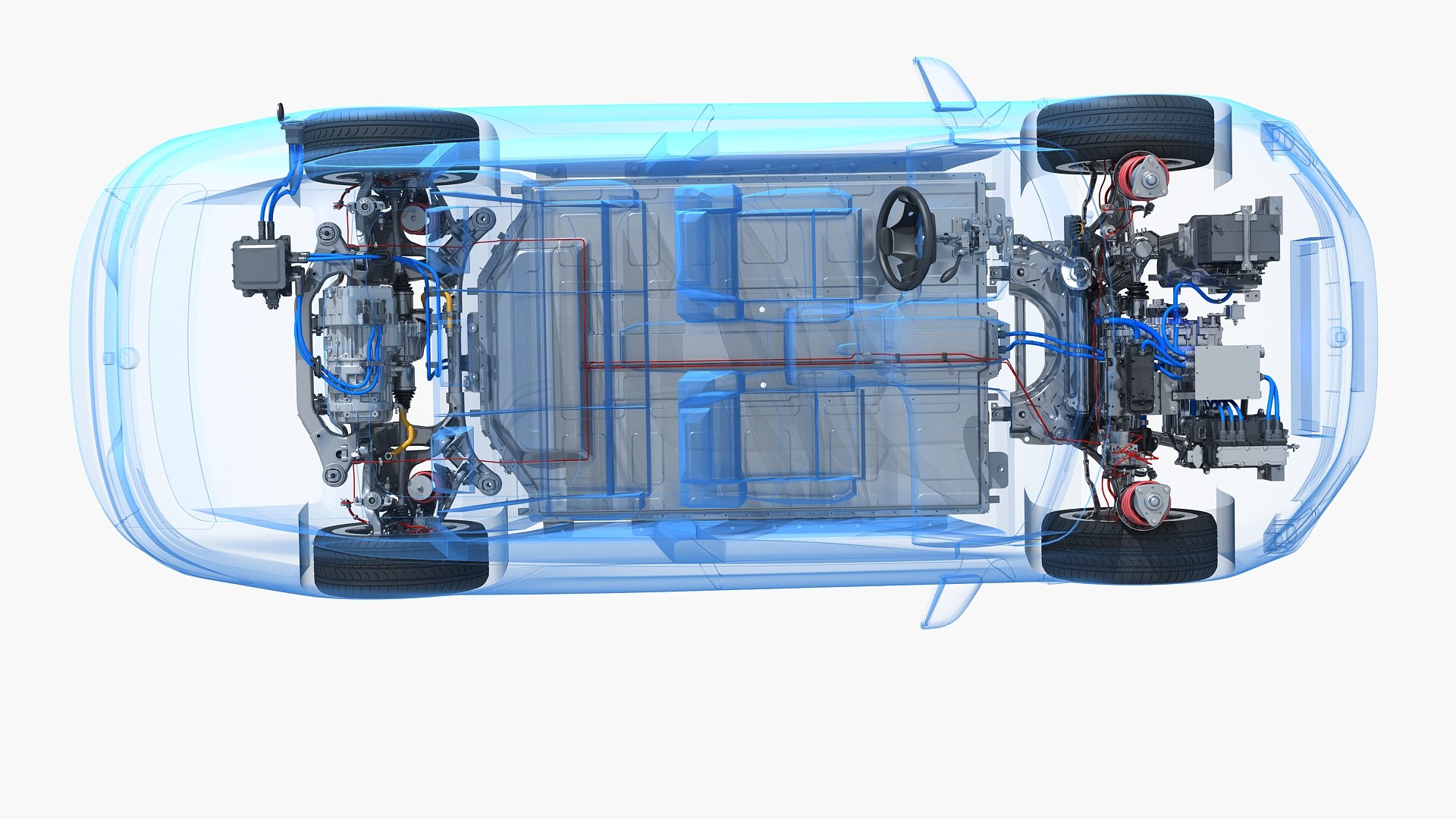 3D Electric Car SUV Chassis X-ray - TurboSquid 2038612