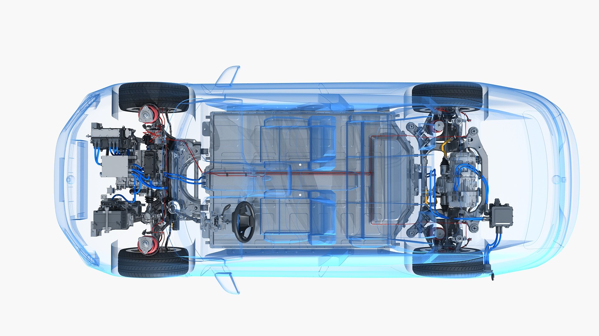 3D Electric Car SUV Chassis X-ray - TurboSquid 2038612