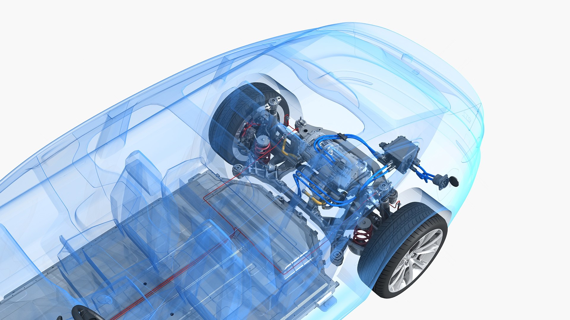 3D Electric Car SUV chassis X-ray - TurboSquid 2038612
