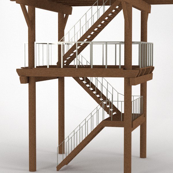 wood lookout tower 3d dxf