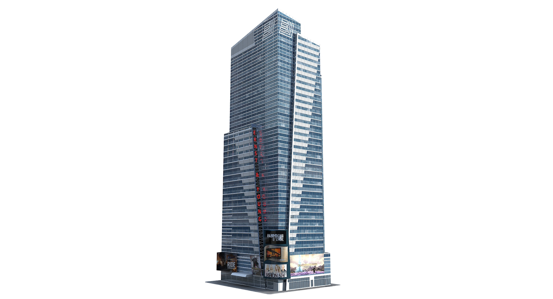 3D 5 Times Square Tower Low Poly Model - TurboSquid 1812052