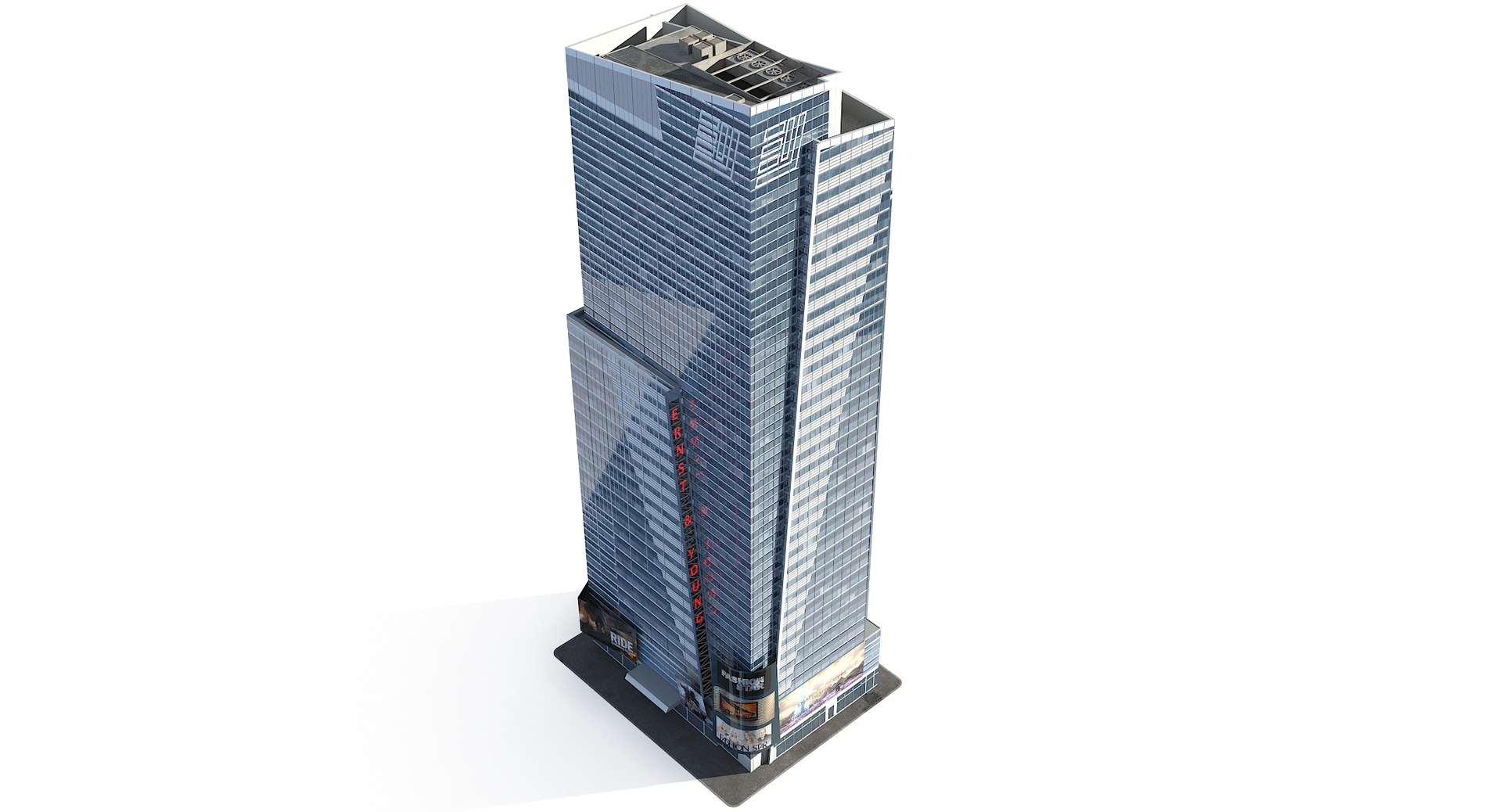 3D 5 Times Square Tower Low Poly Model - TurboSquid 1812052