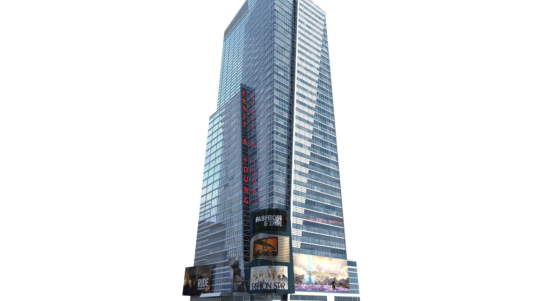 3D 5 Times Square Tower Low Poly Model - TurboSquid 1812052