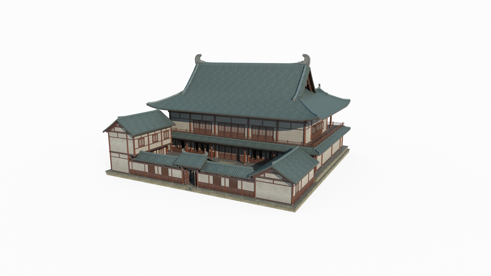 Asian Ancient Architecture Combination House Model - TurboSquid 2105950