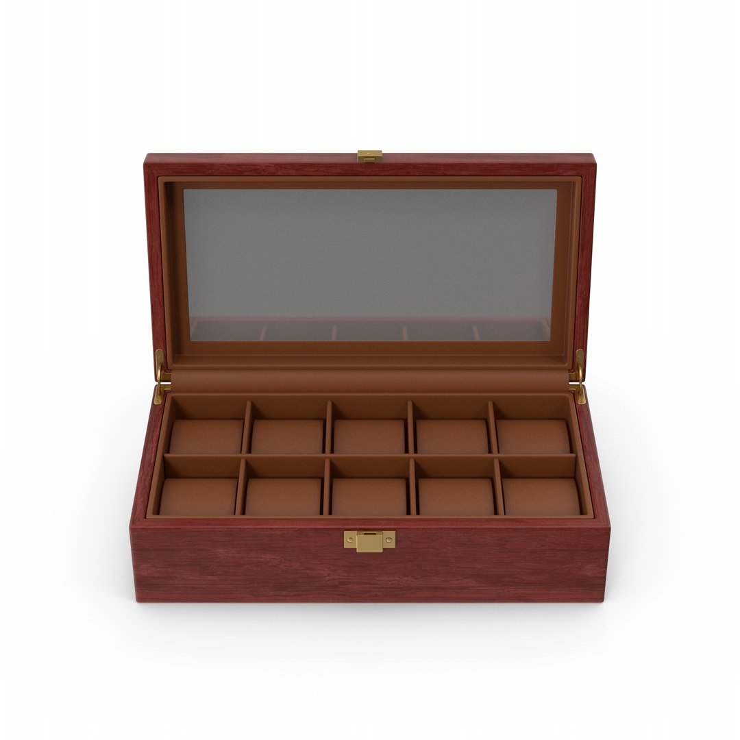 3D Watch Box Dark Wood - TurboSquid 2116620