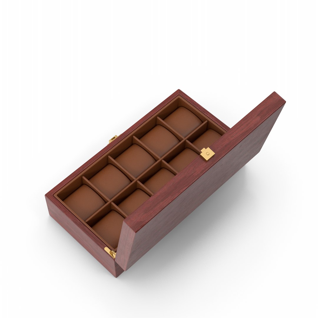 3D Watch Box Dark Wood - TurboSquid 2116620