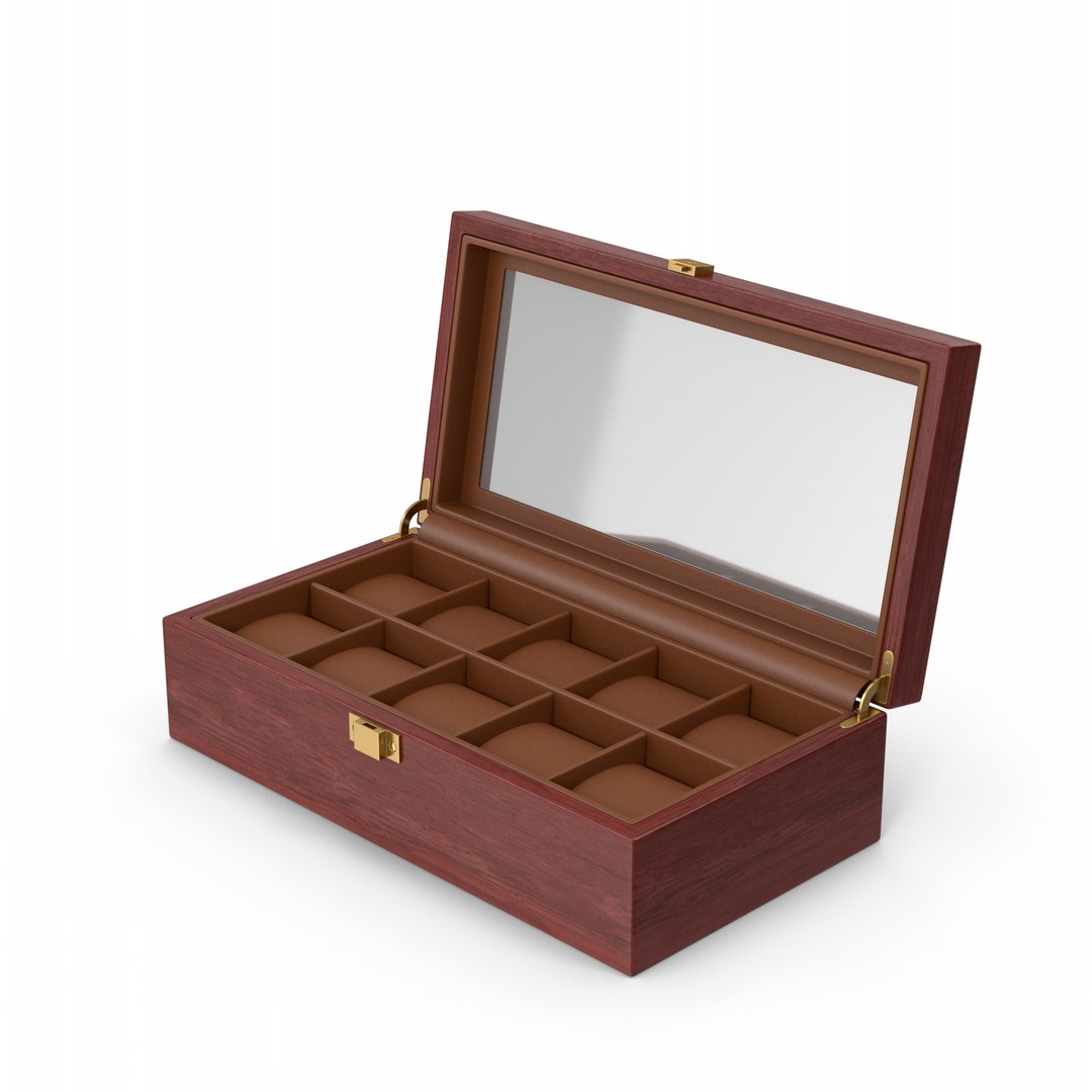 3D Watch Box Dark Wood - TurboSquid 2116620