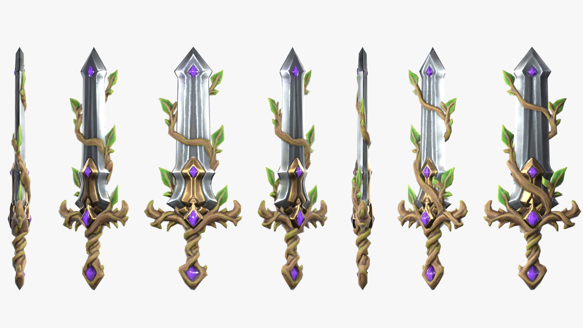 Stylized Fantasy RPG Weapons Sword Shortsword Broadsword Katana Gladius ...