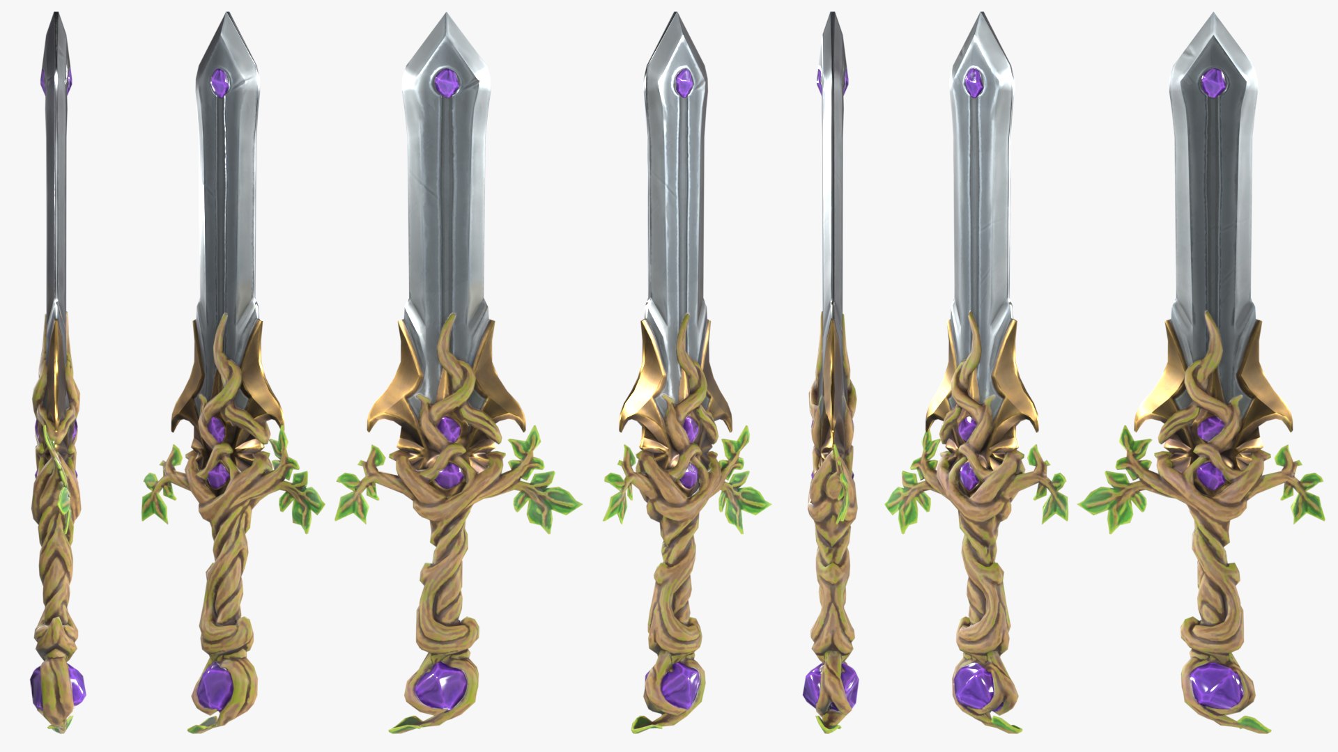 Stylized Fantasy RPG Weapons Sword Shortsword Broadsword Katana Gladius ...