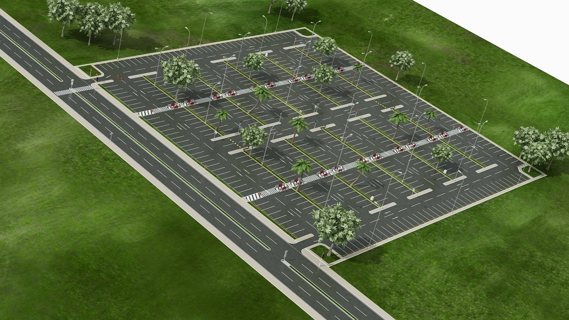 3D Realistic Car Park 2 - TurboSquid 1530656