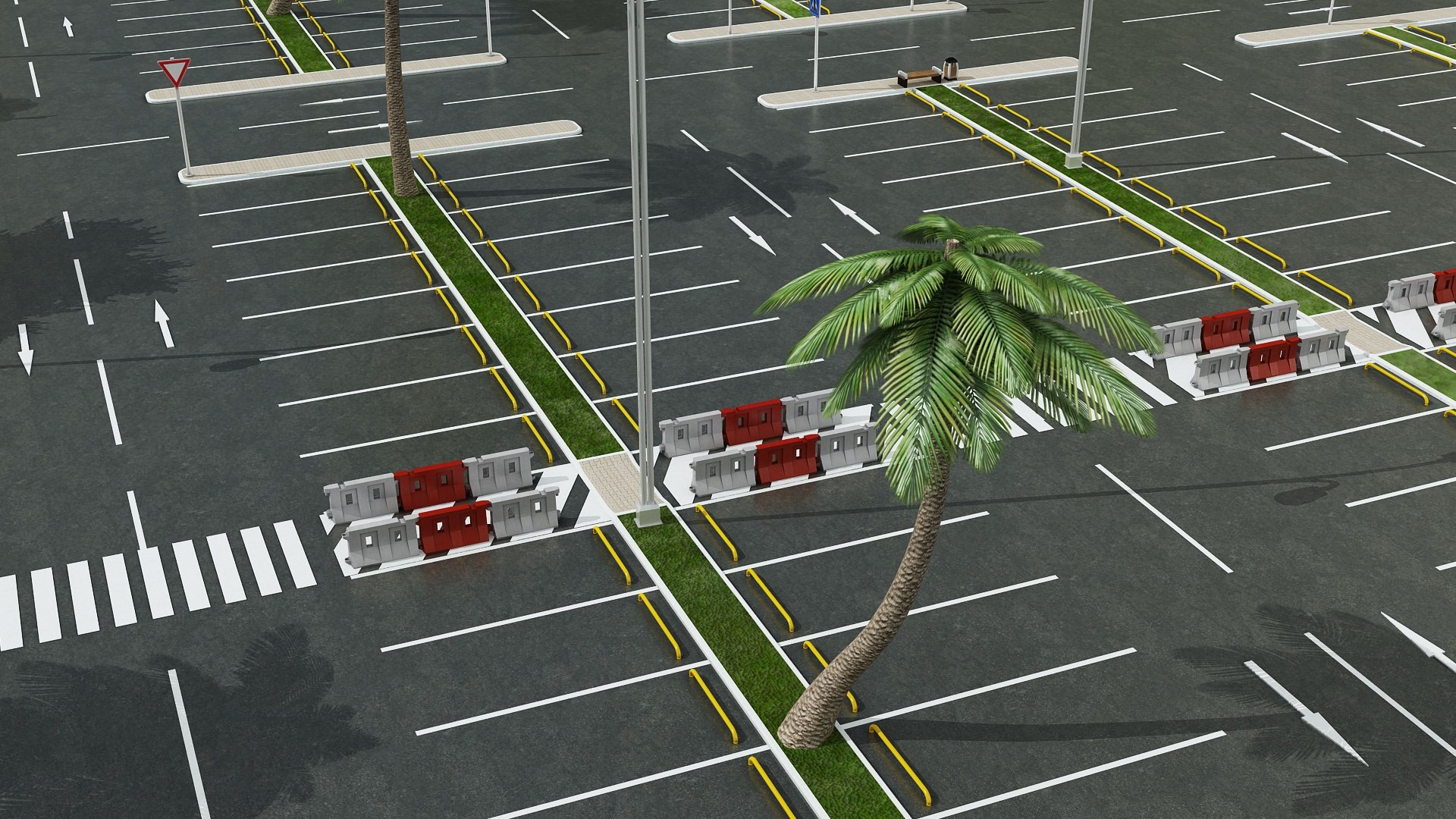 3D Realistic Car Park 2 - TurboSquid 1530656
