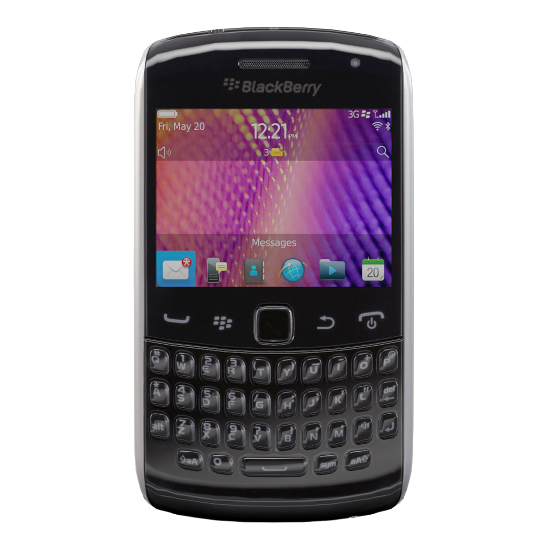 3d low-poly blackberry 9360 black