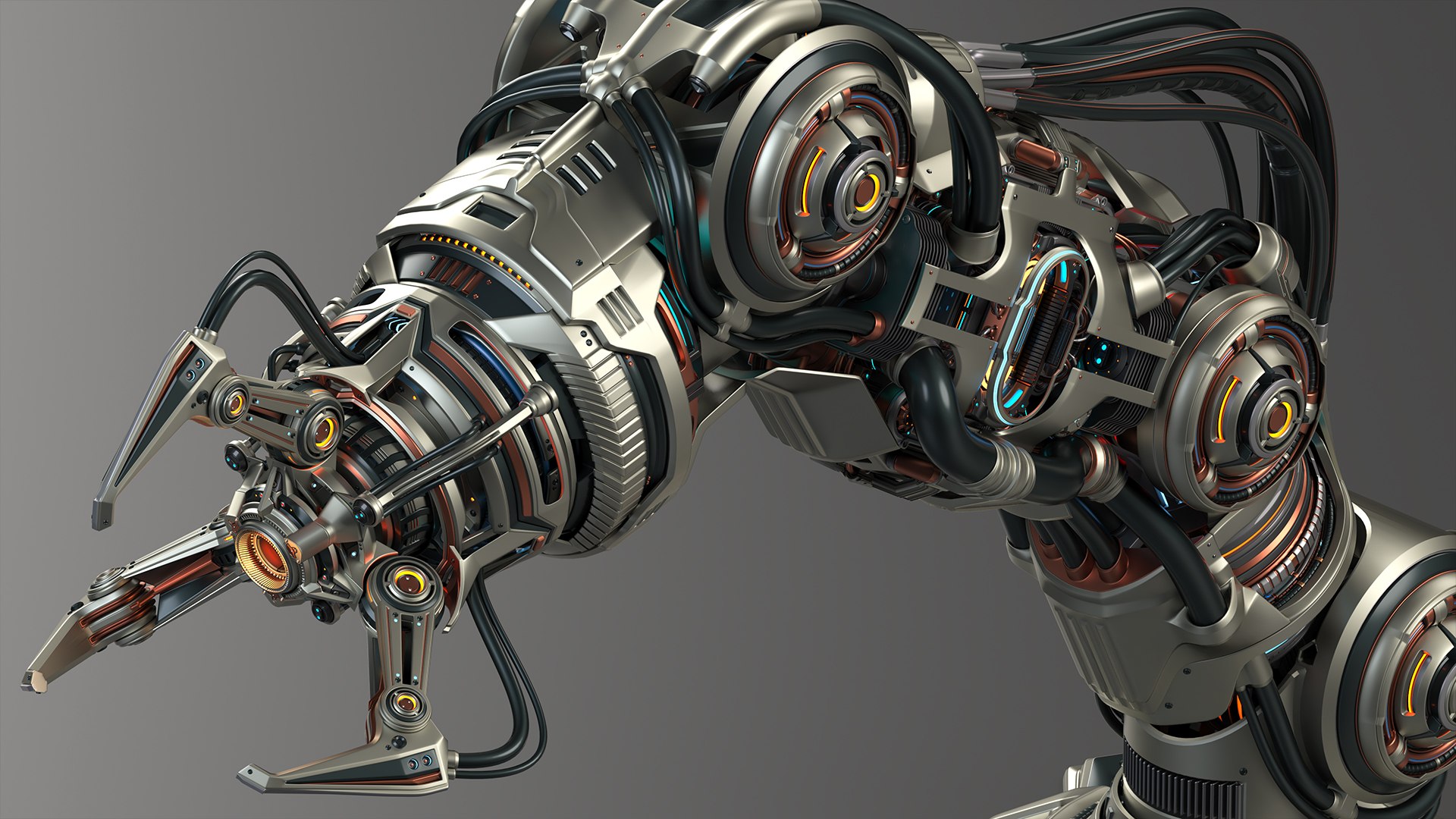 Sci-Fi Robotic Arm Advanced - Rigged And Animated Model - TurboSquid 2315101