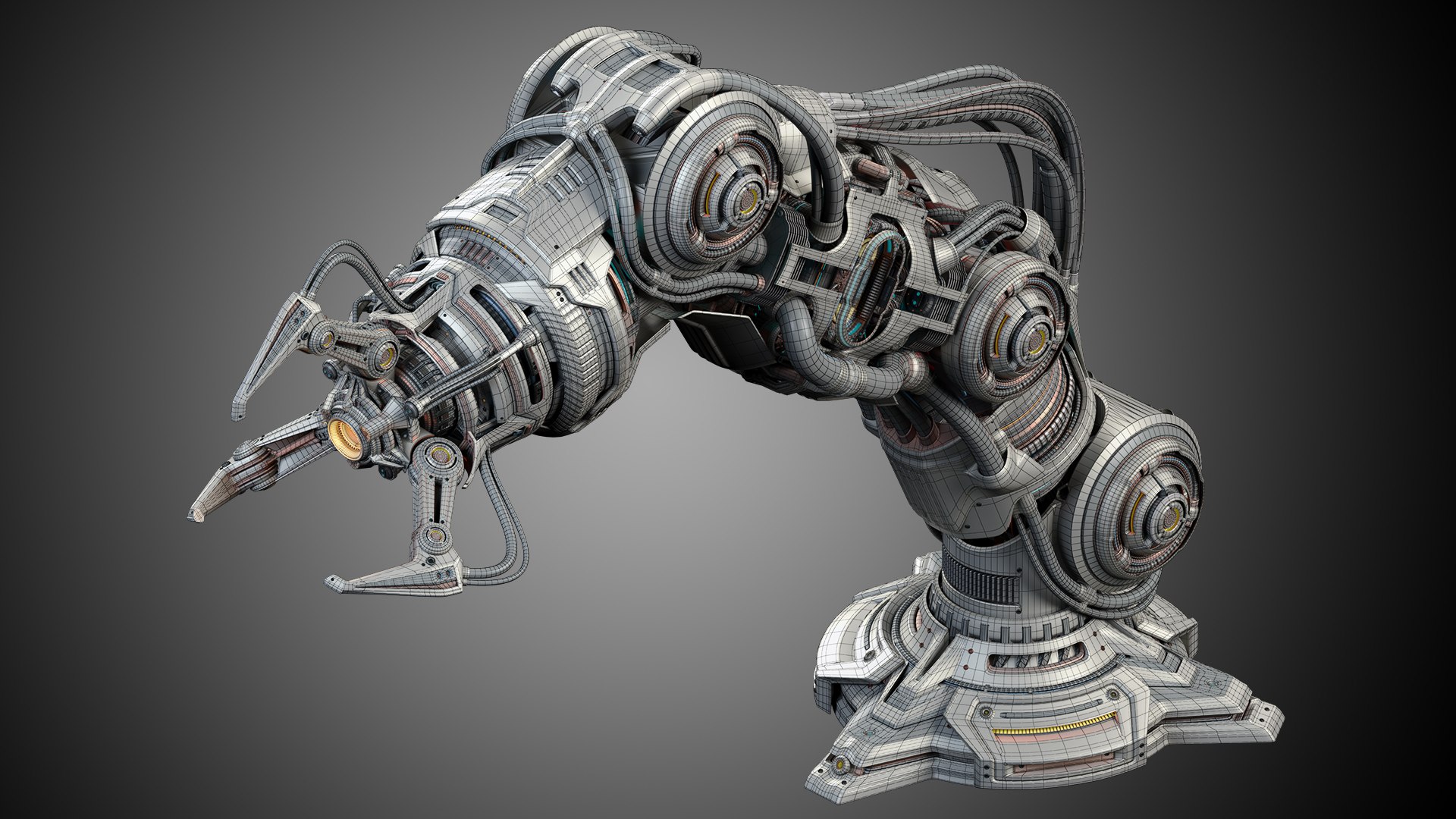 Sci-Fi Robotic Arm Advanced - Rigged And Animated Model - TurboSquid ...