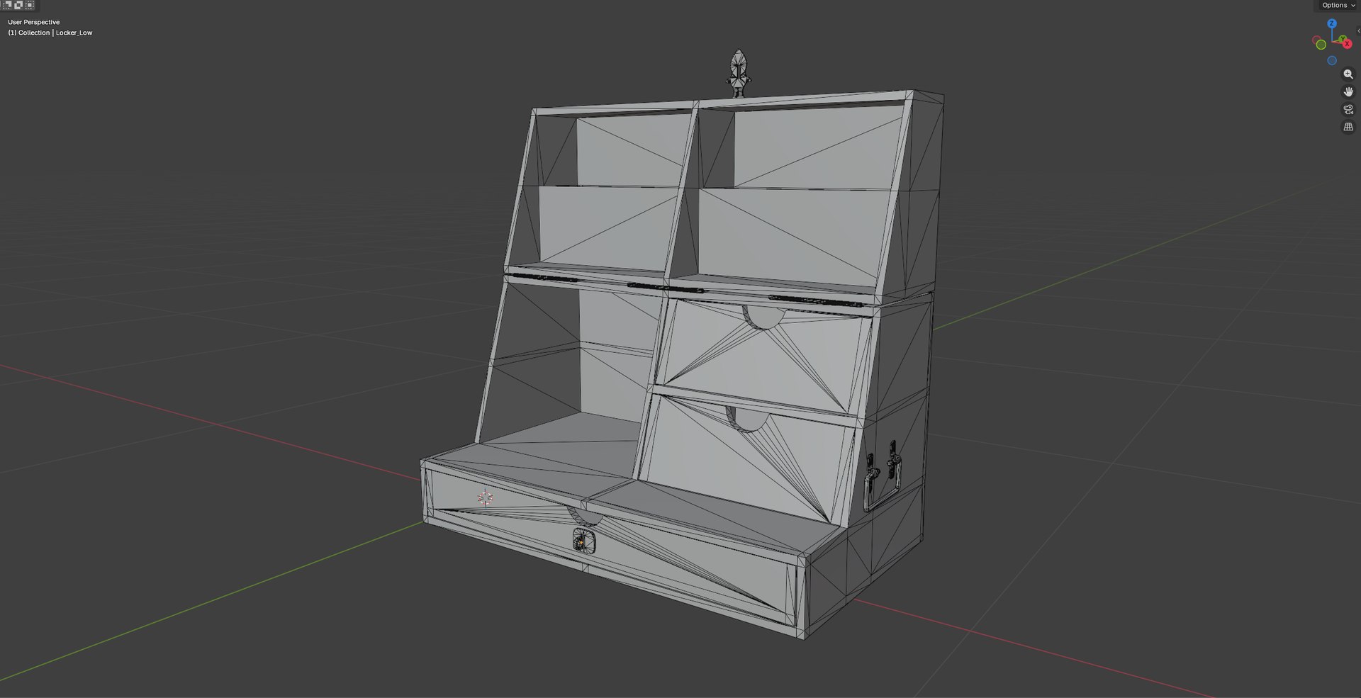 3D Model Vintage Foldable Wooden Desktop Organizer With Drawers ...