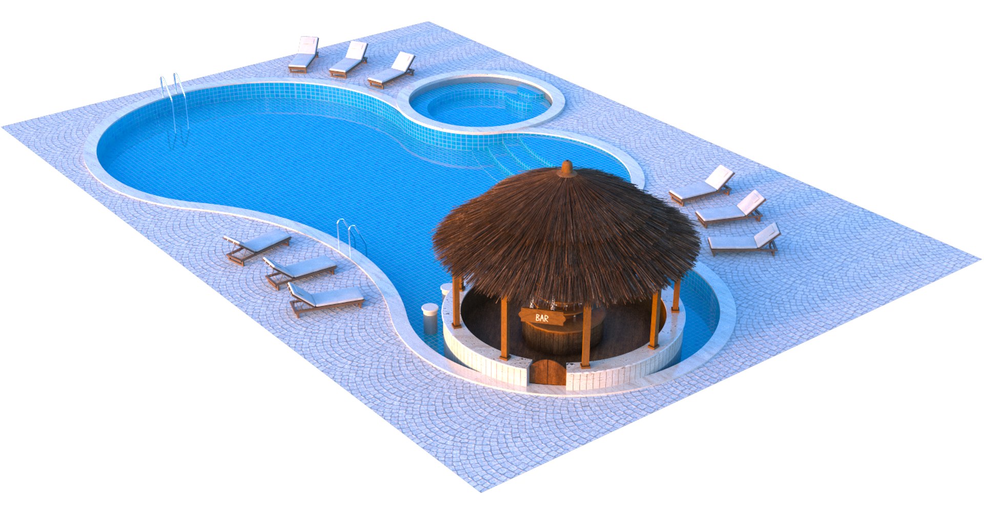 3D Swimming Pool Model - TurboSquid 1284074