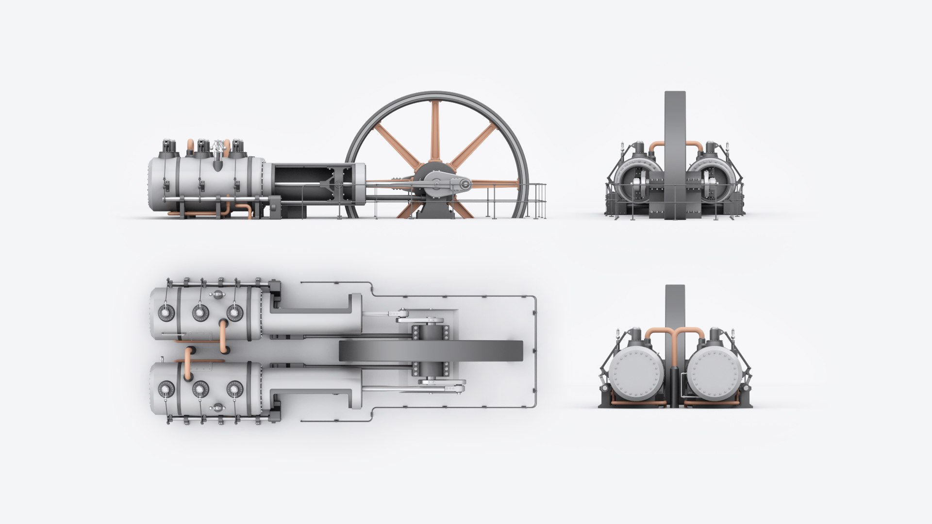 3D Old Steam Engine - TurboSquid 1166729