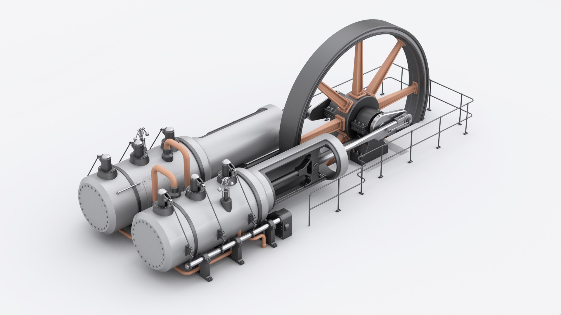 3D Old Steam Engine - TurboSquid 1166729