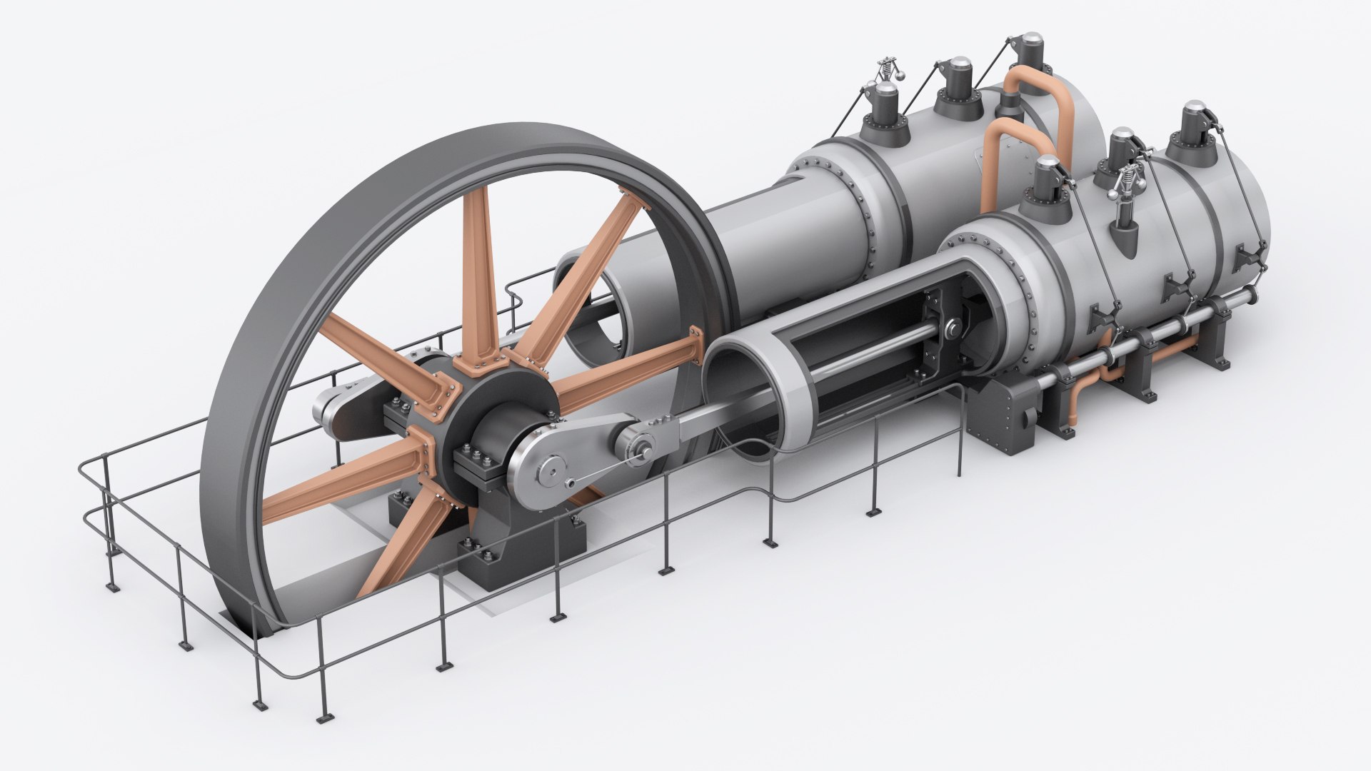 3D Old Steam Engine - TurboSquid 1166729