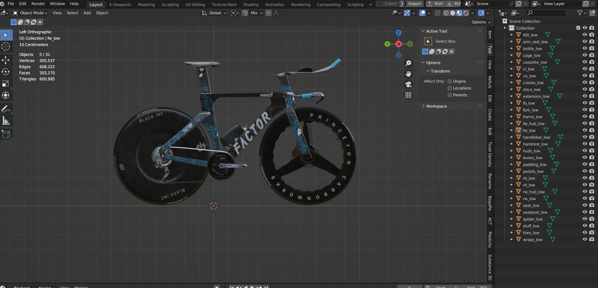 3D Factor Hanzo Time Trial Bike - TurboSquid 2204631