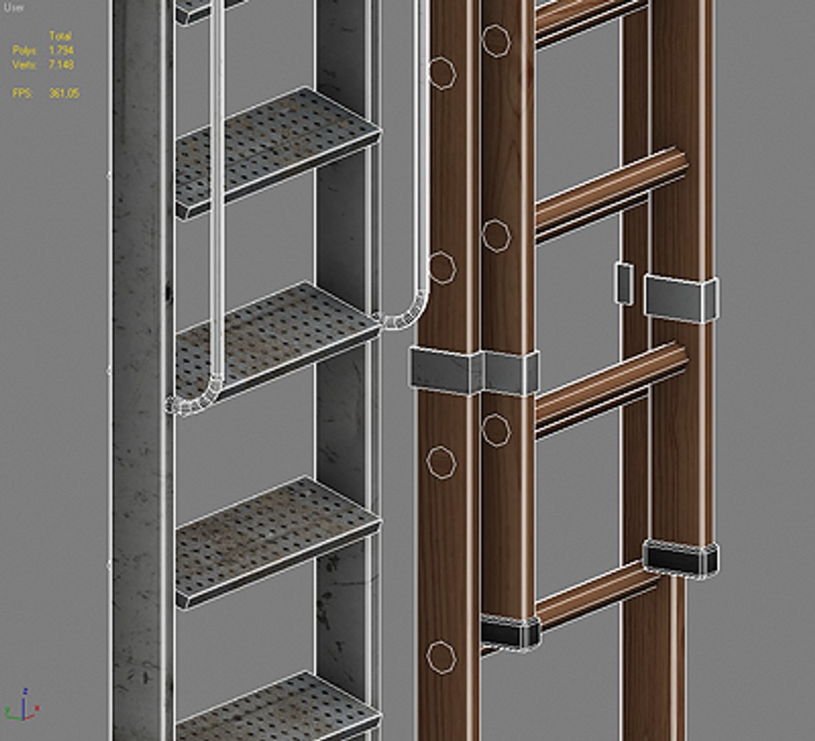 3d Model Ladders Games Simulation