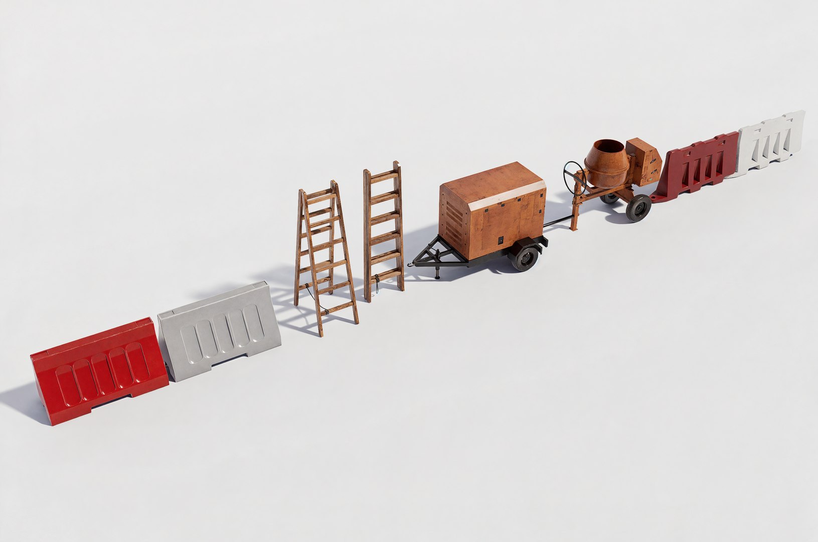 3D Model Traffic Barrier Pack 3d Model VR AR Low-poly 3d Model ...