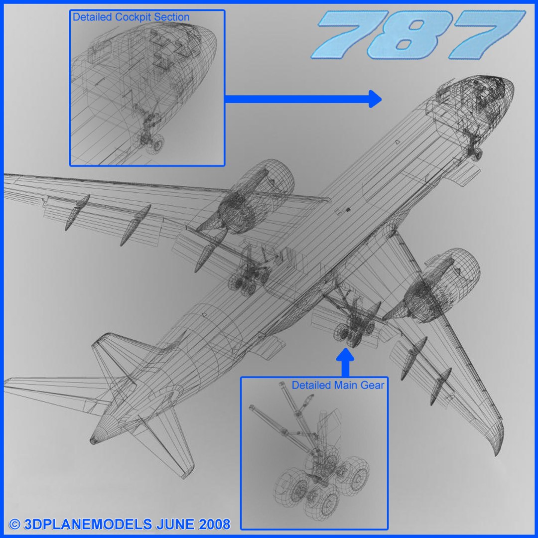 B787-8 Gulf Air 3d Model