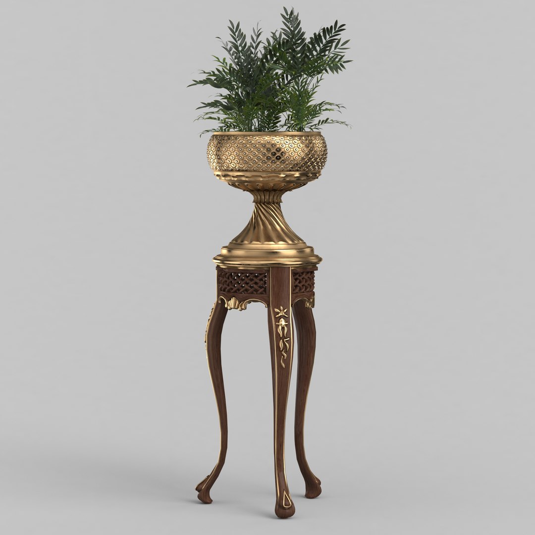 Plants In Tall Pot 3D Model Model - TurboSquid 1926933